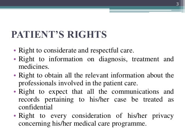 Rights of the patient