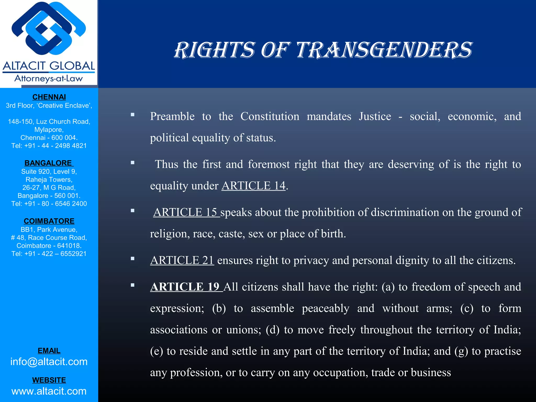 Rights of transgenders in india | PPT