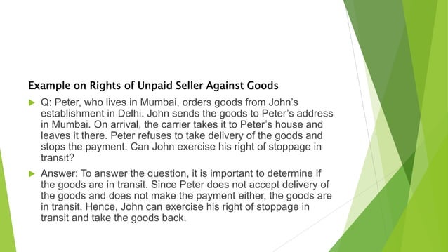 Rights of Unpaid Seller Against Goods.pptx | Real Estate Buying and ...
