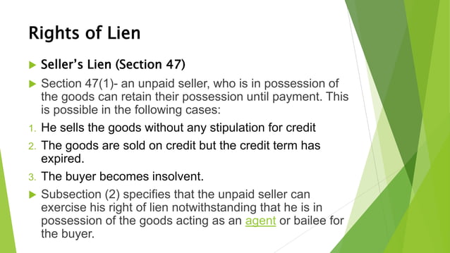 Rights of Unpaid Seller Against Goods.pptx | Real Estate Buying and ...