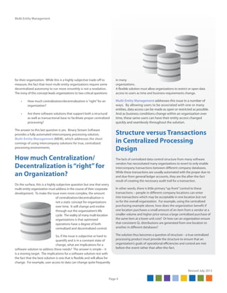 Gaining financial and operational efficiencies through centralized ...