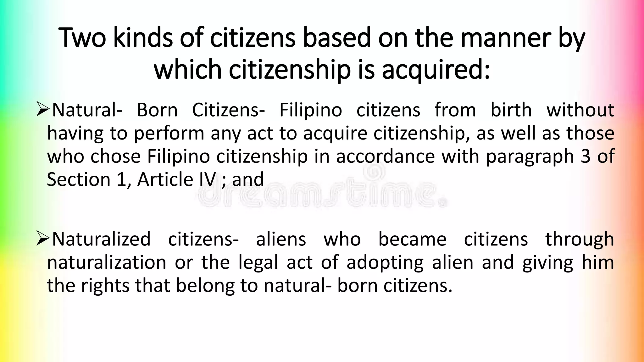 Rights, privileges and responsibilities of a citizen | PPTX