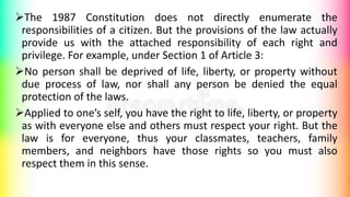 Rights, privileges and responsibilities of a citizen | PPTX