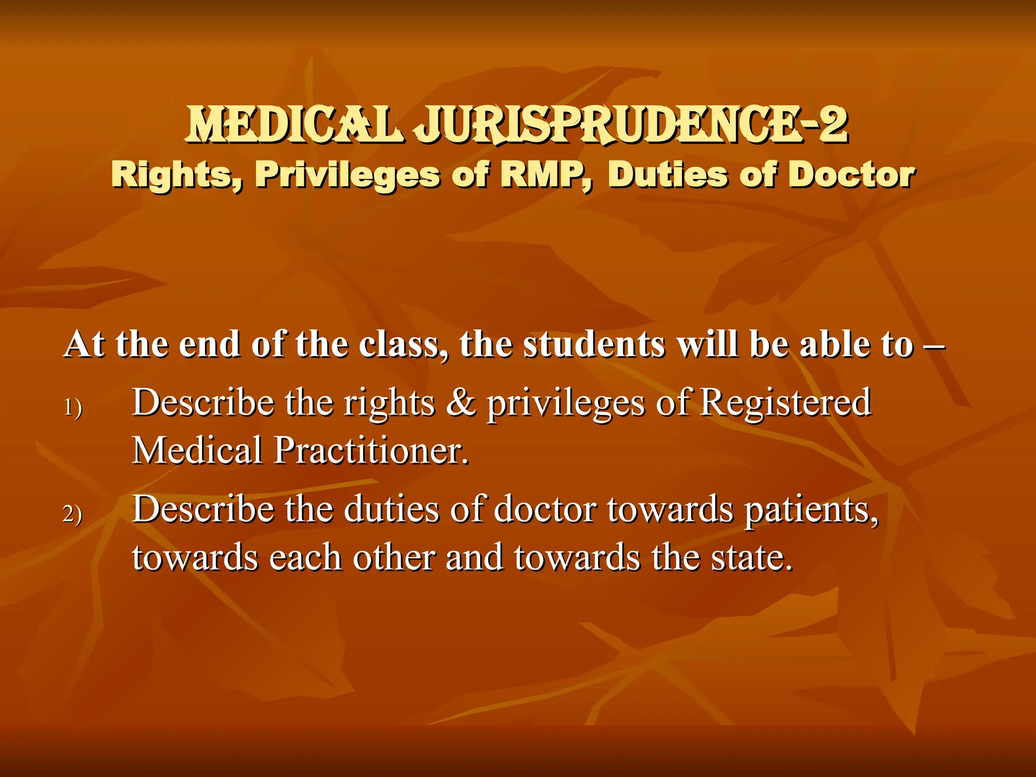 Rights & Privileges of RMP.ppt.......... | PPT