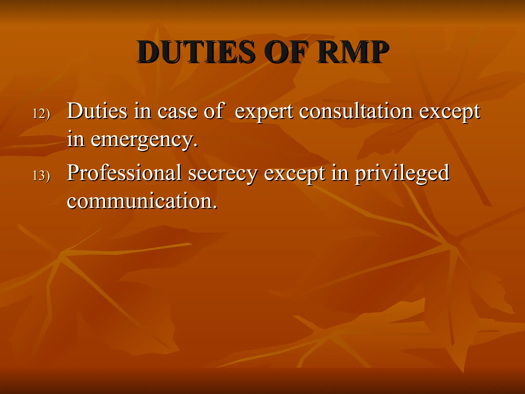 Rights & Privileges of RMP.ppt.......... | PPT