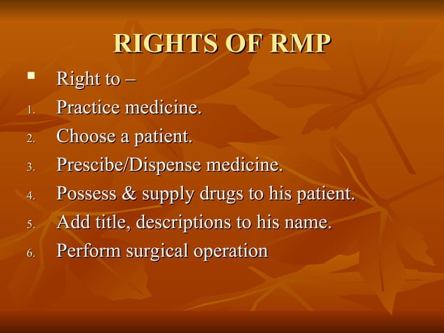 Rights & Privileges of RMP.ppt.......... | PPT