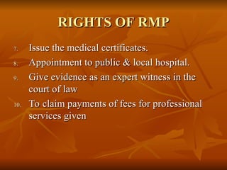 Rights & Privileges of RMP.ppt.......... | PPT