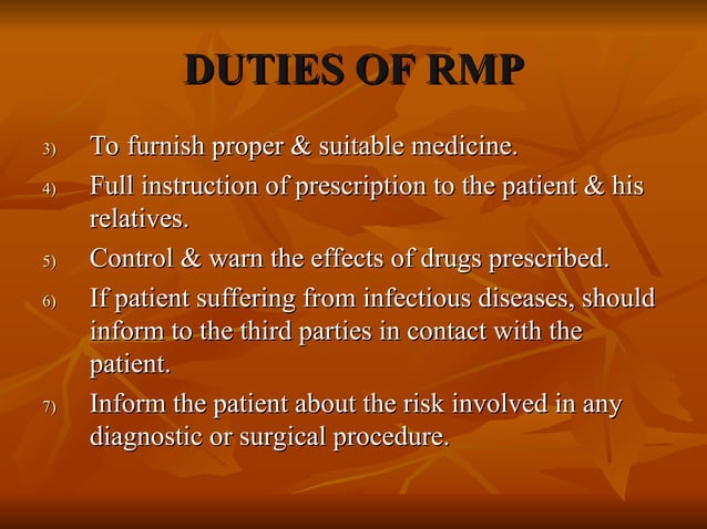 Rights & Privileges of RMP.ppt.......... | PPT
