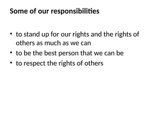 Students Rights and Responsibilities at School | PPTX