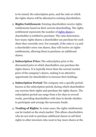 Rights Shares Issue | PDF