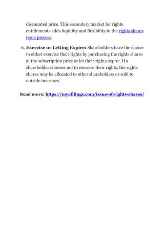 Rights Shares Issue | PDF