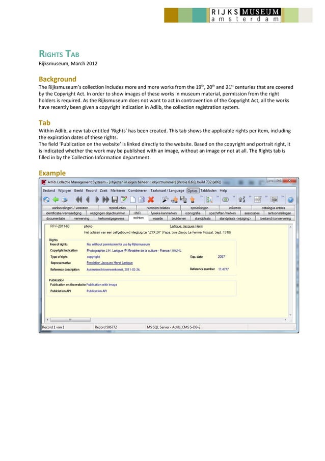 Rights tab | PDF