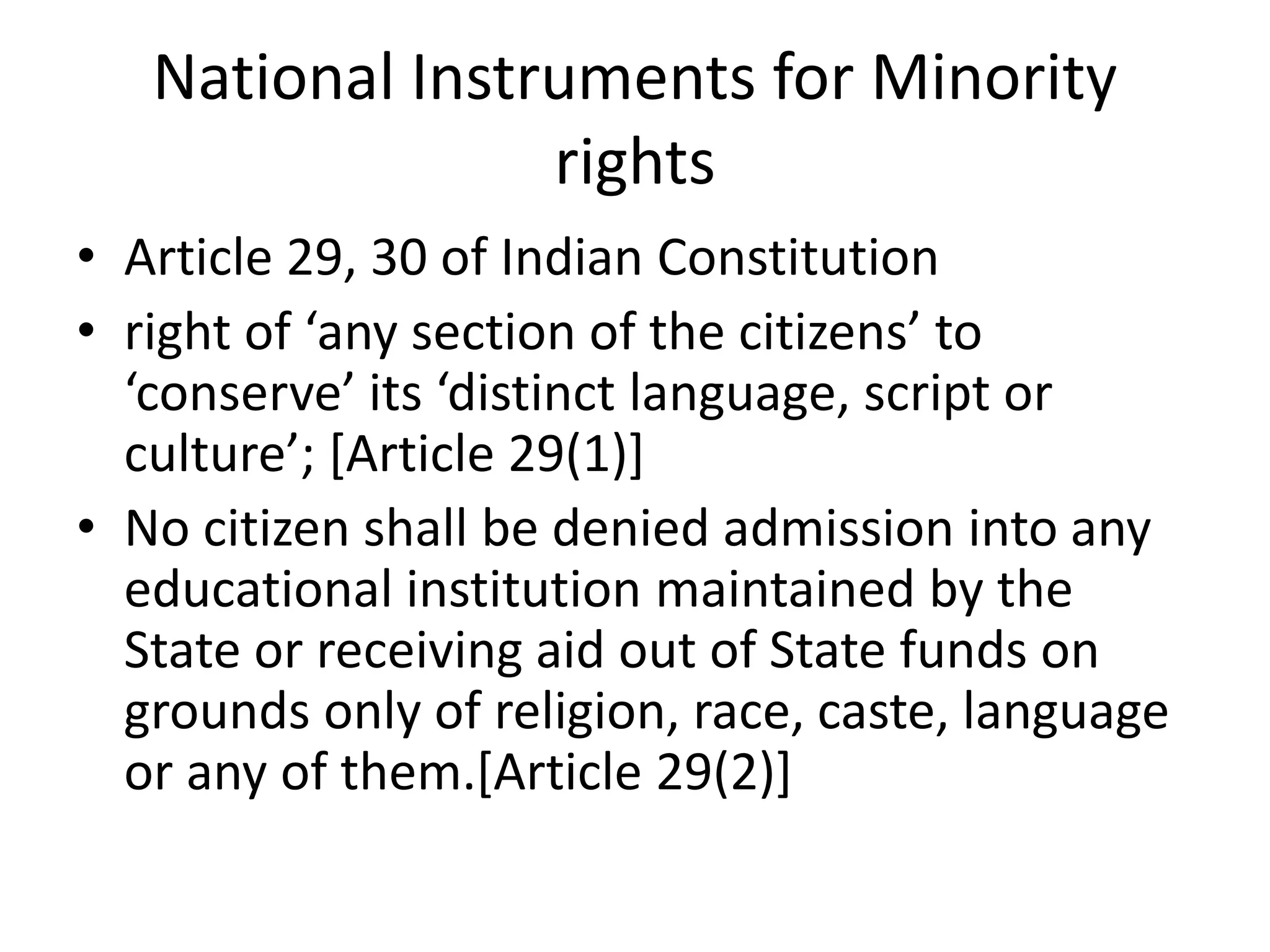 Rights to minorities | PPTX