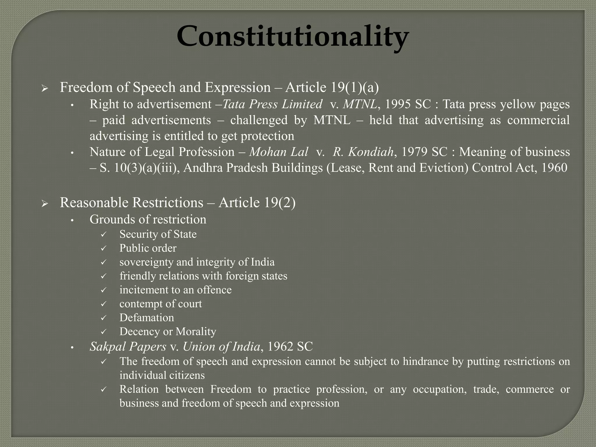 Right to advertisement of advocates | PPTX