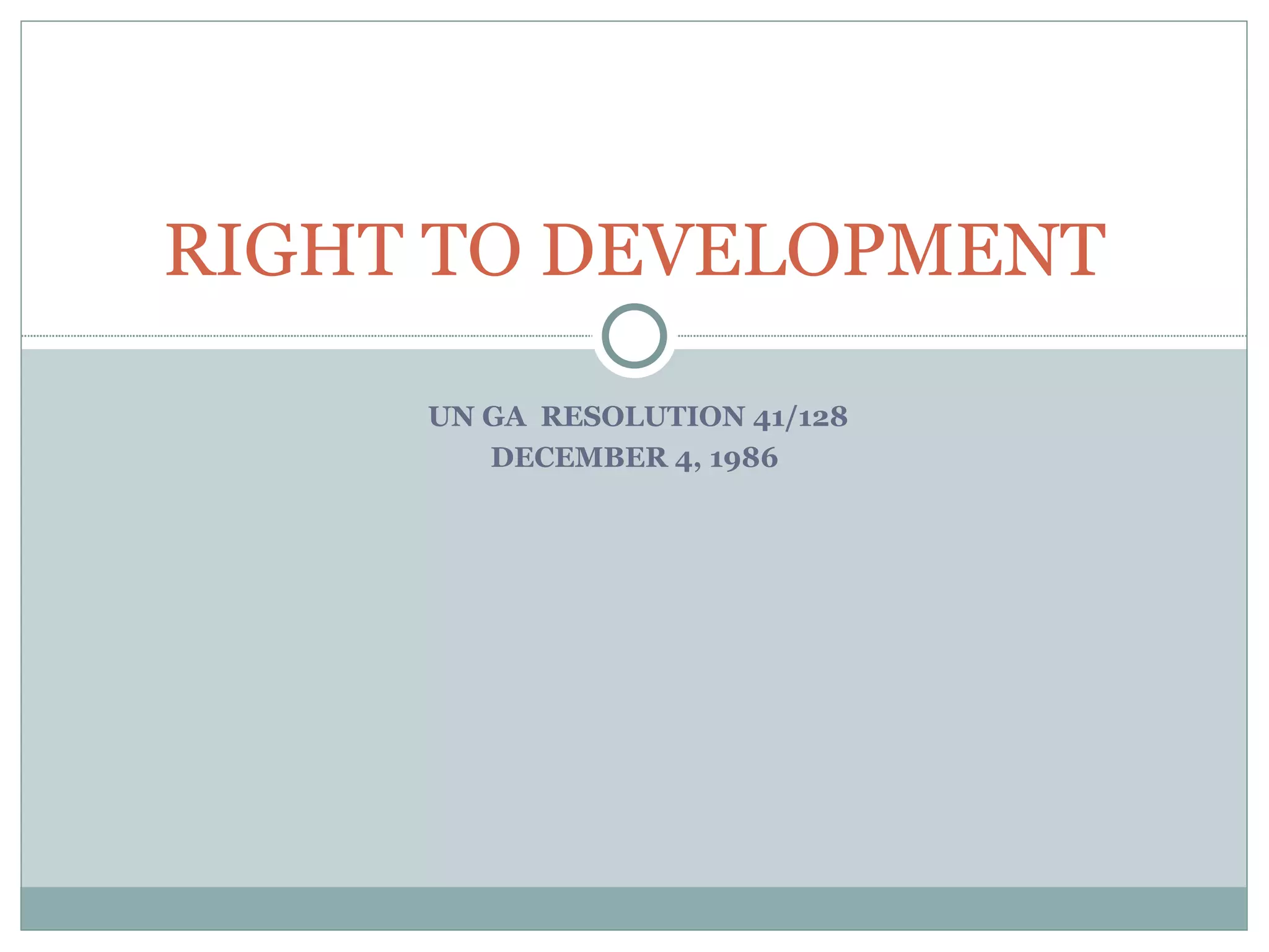 Right to development | PPT