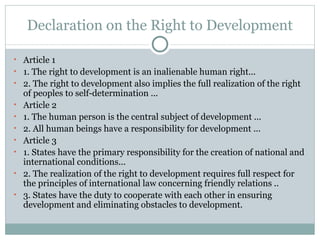Right to development | PPT