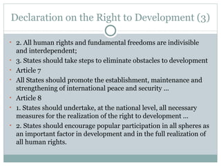 Right to development | PPT