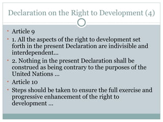 Right to development | PPT