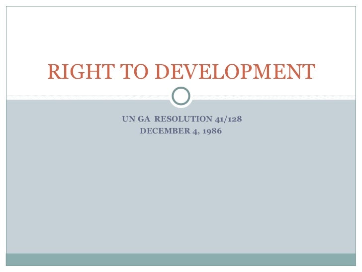 Right To Development