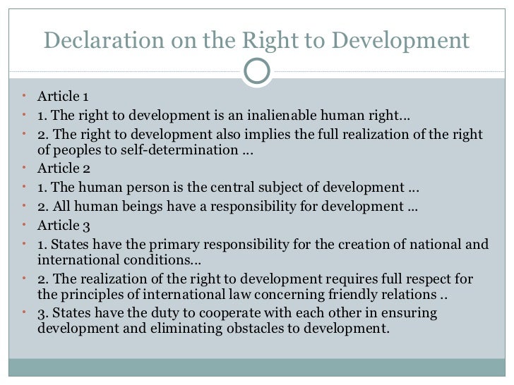 Right To Development