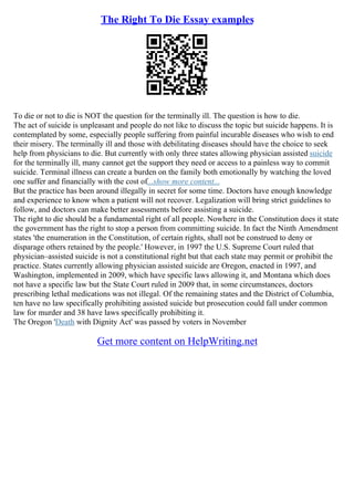Right To Die Essay | PDF