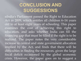 Right to education Act 2009 ppt prepared by Rajashree J Jawale | PPTX