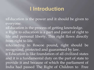 Right to education Act 2009 ppt prepared by Rajashree J Jawale | PPTX ...