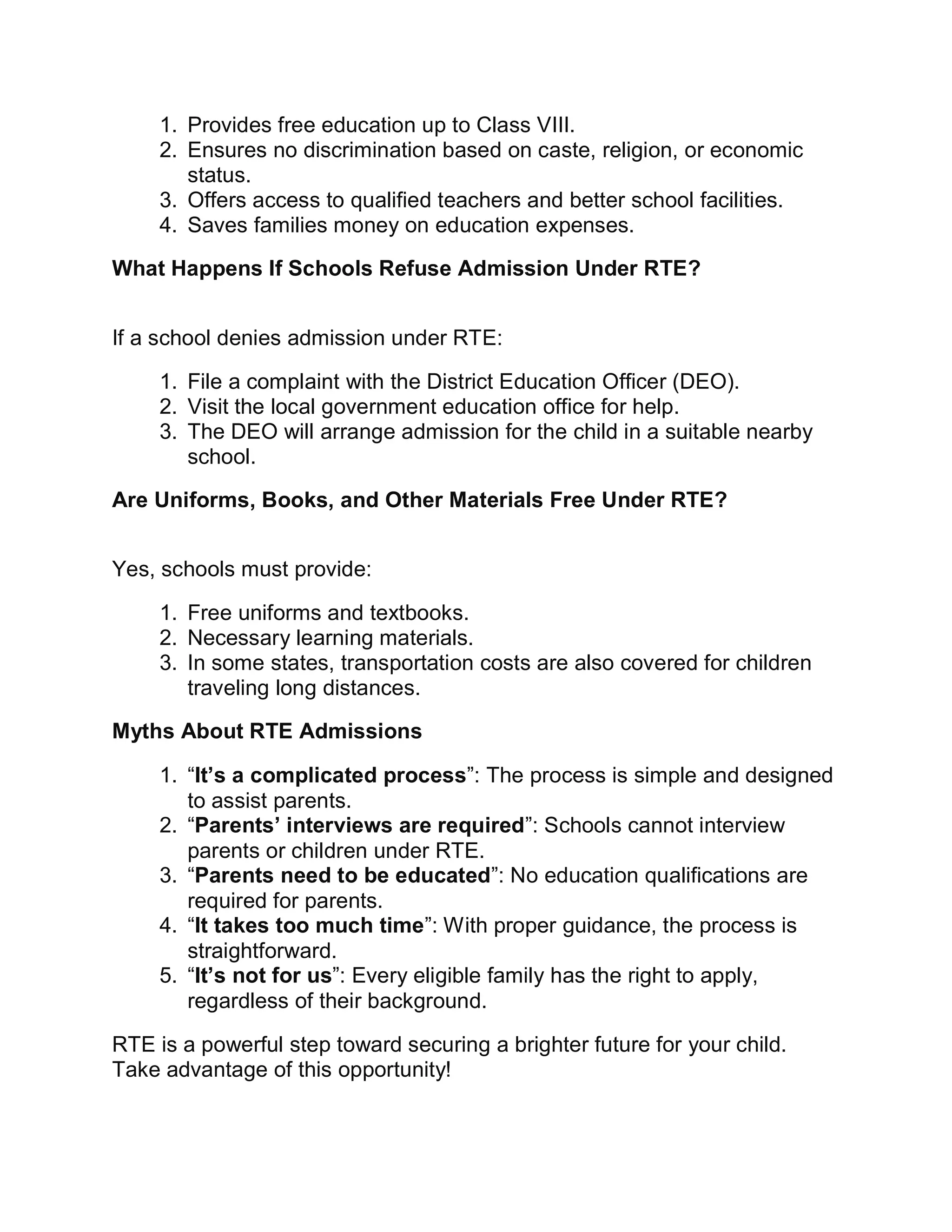 What is the Right to Education (RTE) Act? | PDF