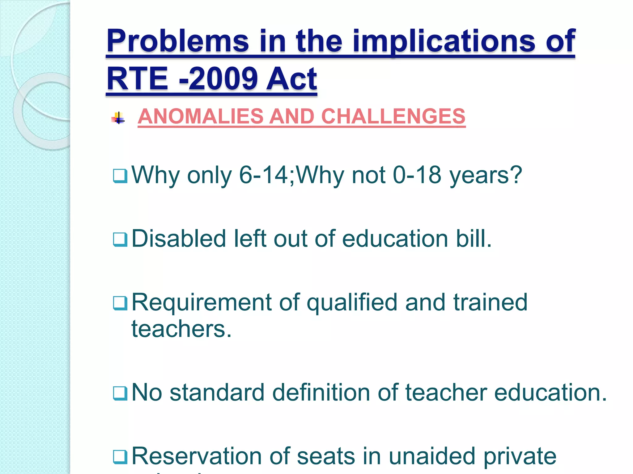 Right to education act 2009 | PPTX