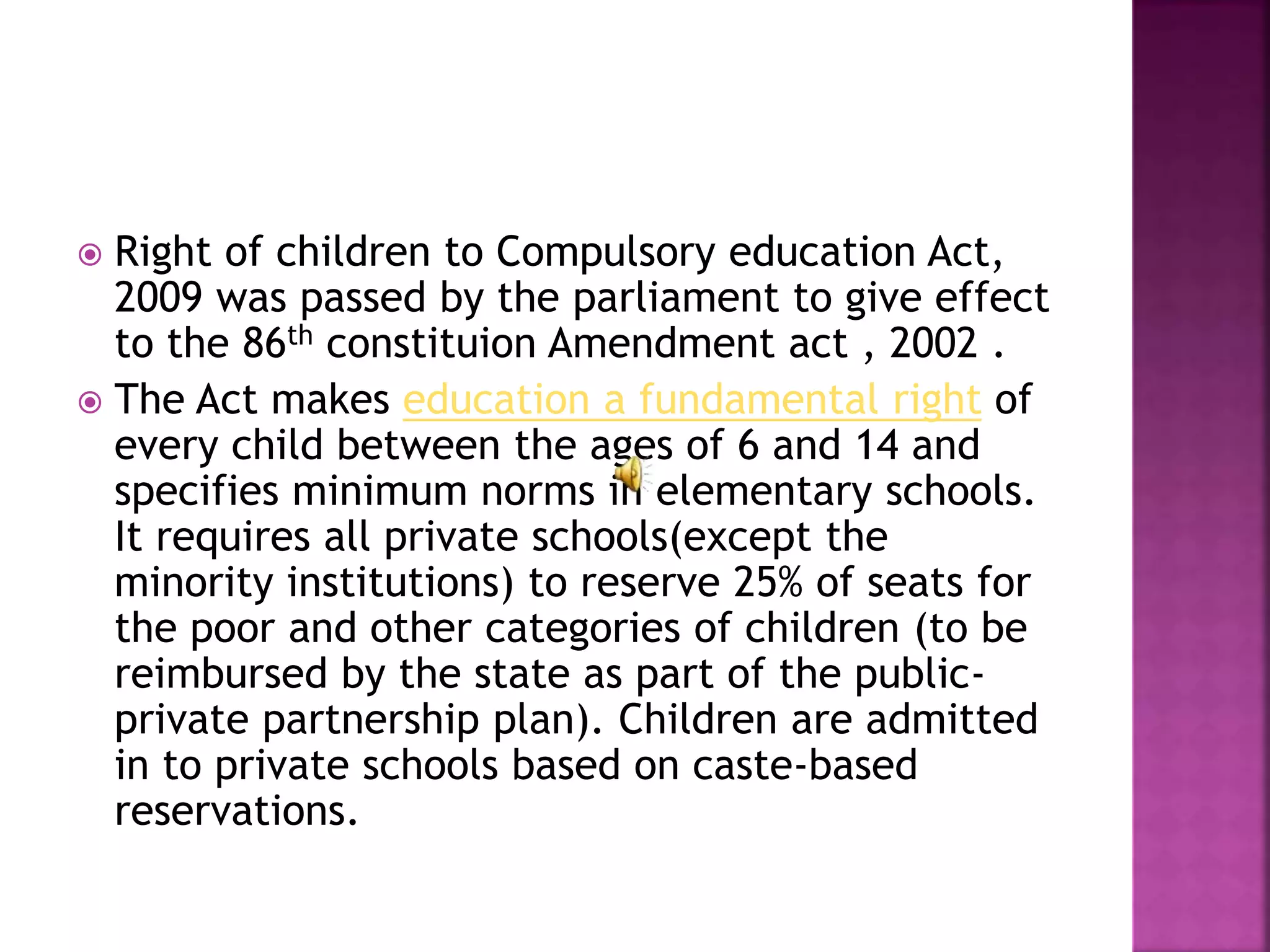 Right to education ( article 21 A) with case laws | PPTX