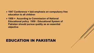 Right To Education Pakistan Ppt
