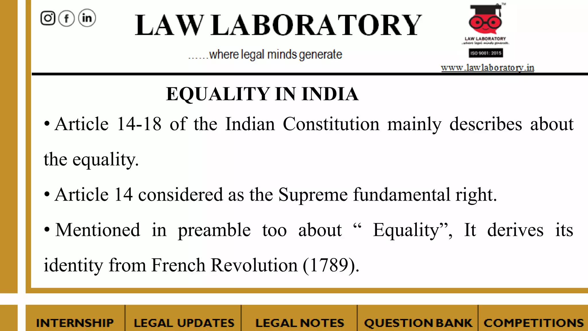 Right to Equality | PPTX