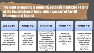 RIGHT TO EQUALITY best ppt for political science under indian ...
