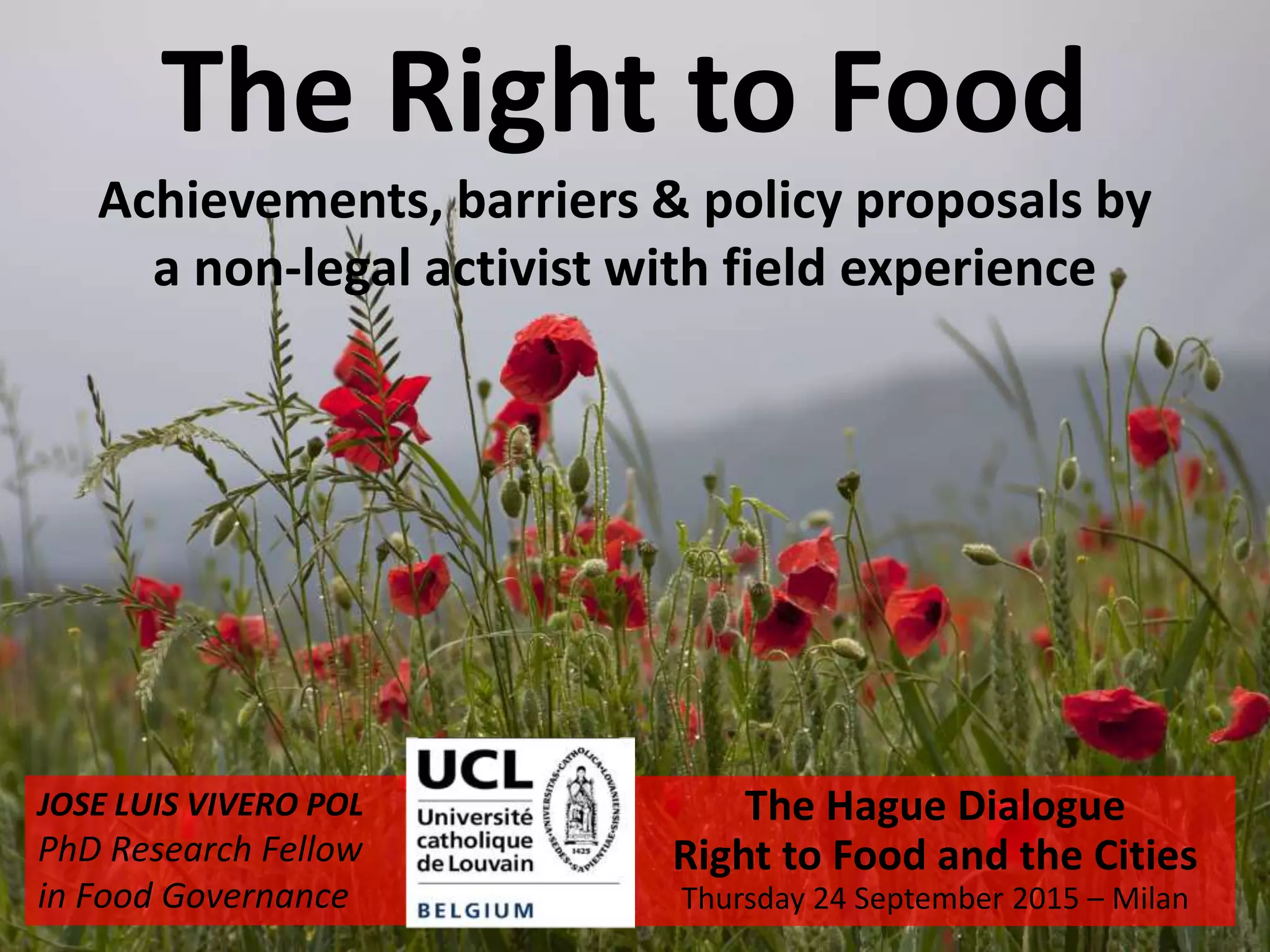 Right to food - Achievements, barriers & policy proposals | PPTX
