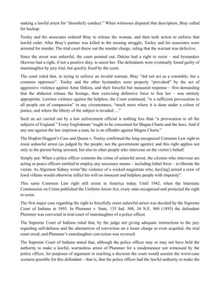 THE RIGHT TO FORCEFULLY RESIST UNLAWFUL ARREST | PDF