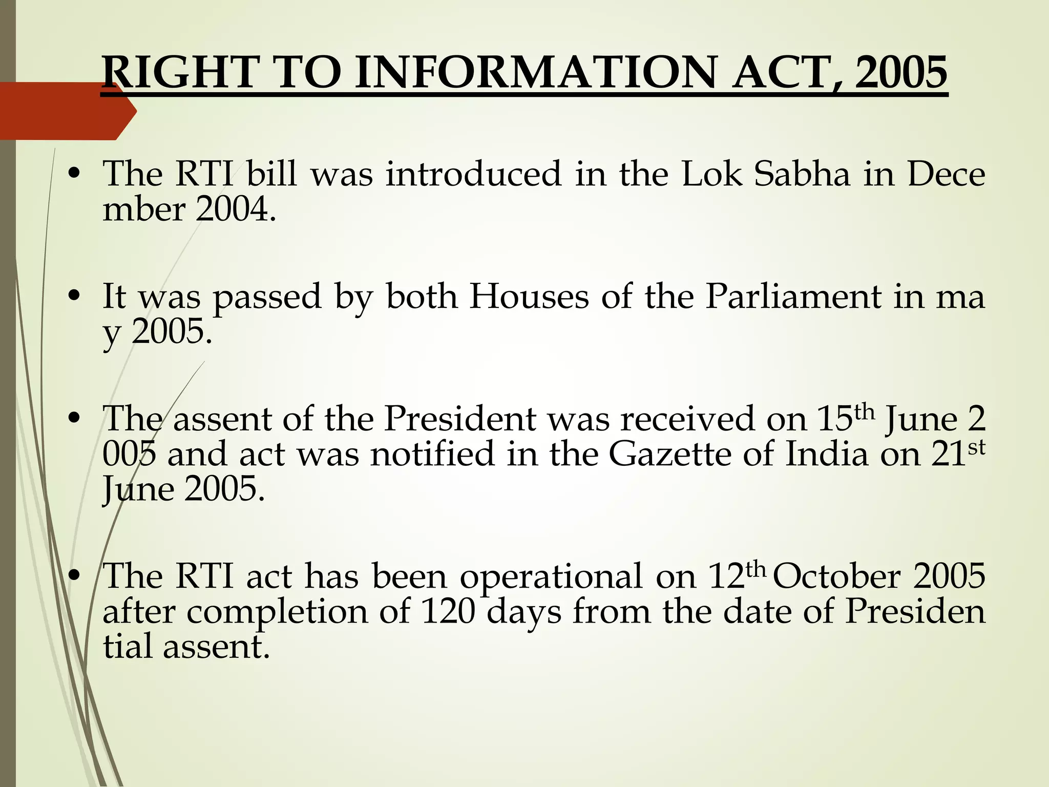 Right to Information Act | PPT
