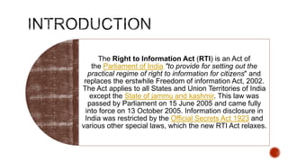 Right to information act | PPTX
