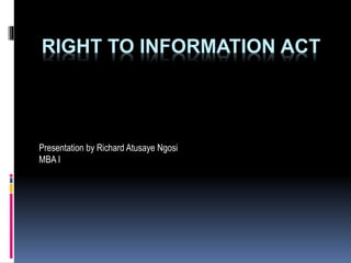 Right to Information Act | PPTX