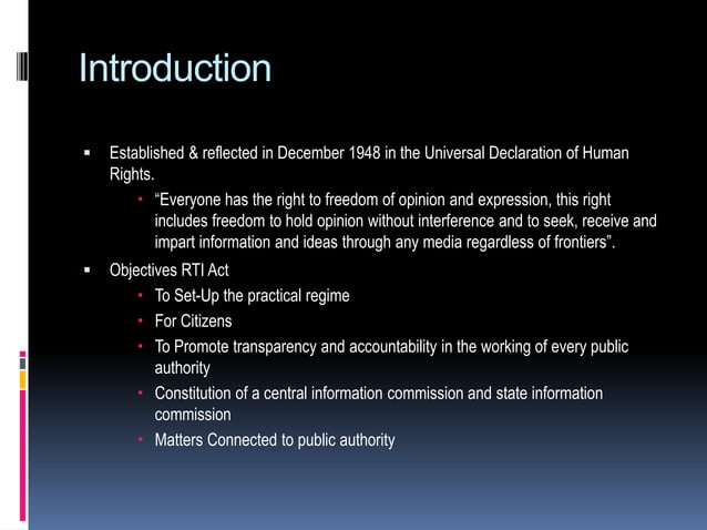 Right to Information Act | PPTX | Political Issues & policy | Politics