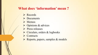 Right to information act | PPTX