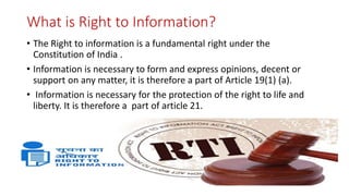 RIGHT TO INFORMATION ACT 2005 right to information | PPT