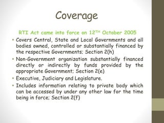 Right to Information Act, 2005 | PPTX