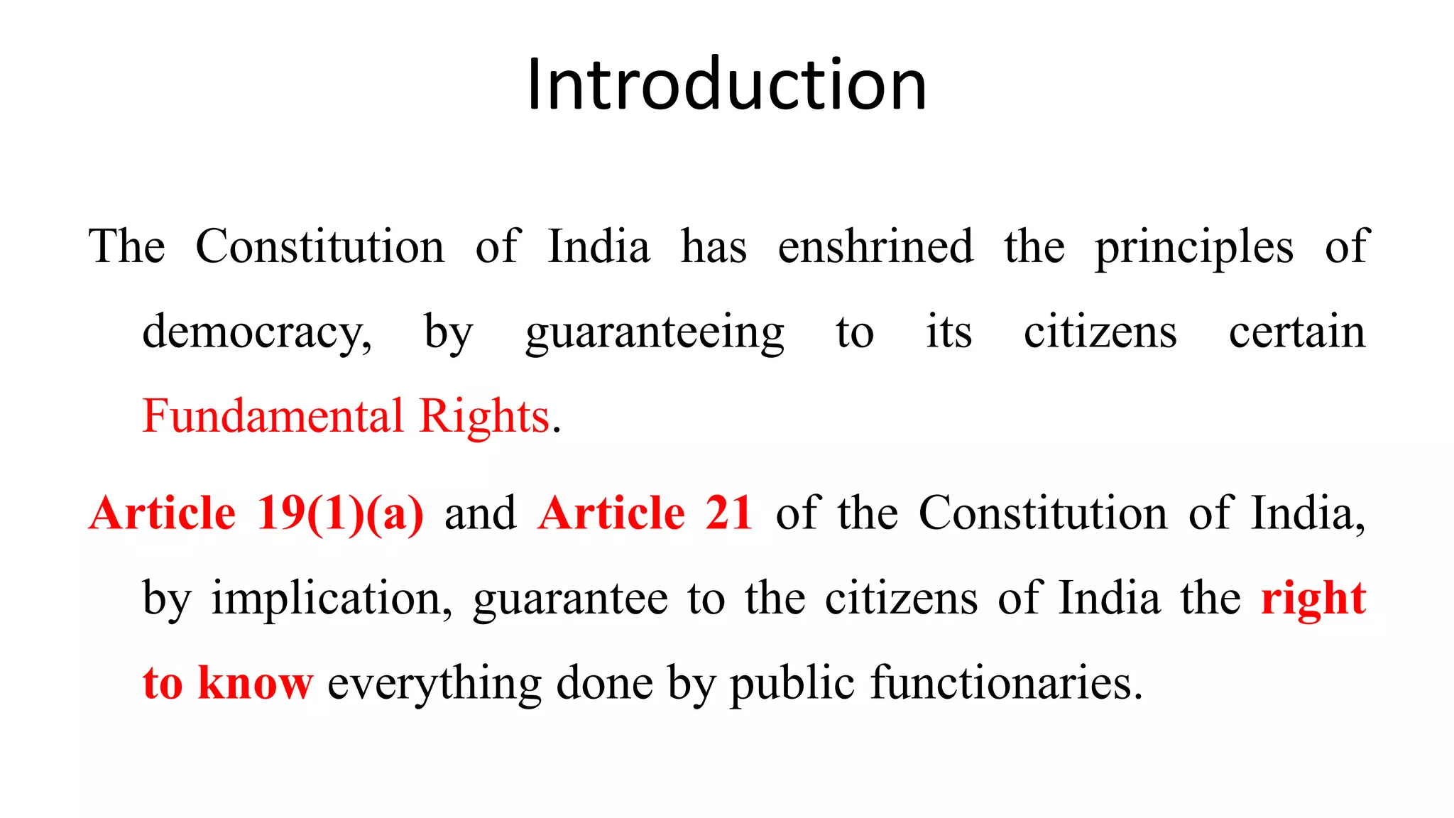 Right to information act, 2005 | PPTX