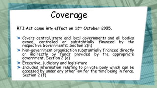 Right to information act, 2005 | PPTX