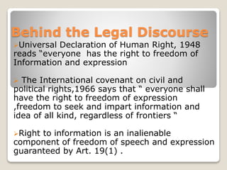 Right to information and media law | PPTX