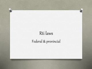 Right to Information in Pakistan | PPT