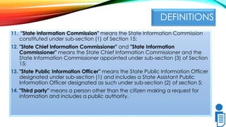Right to Information (RTI) Act (2005) | PPT