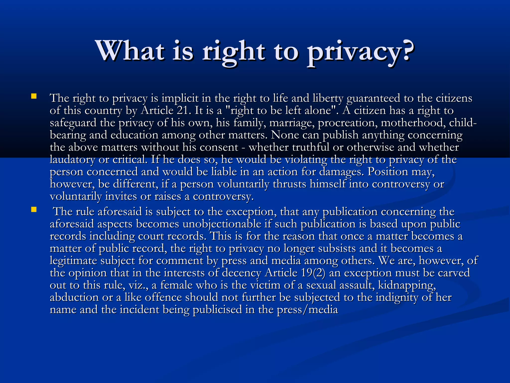 Right to privacy | PPT