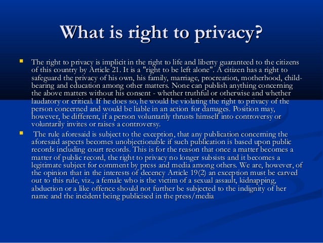 Right to privacy