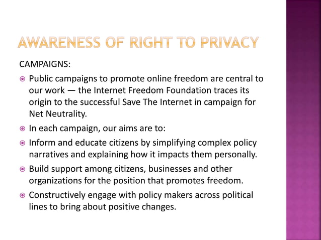 Right to privacy | PPTX | Political Issues & policy | Politics